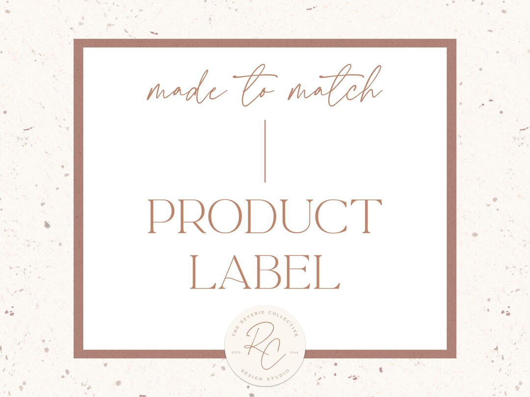 Custom Product Label Design: Matching Logo Branding, Premade Logo ...