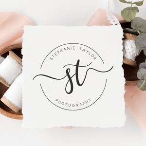 Monogram Logo, Round Logo, Circle Logo, Photography Logo, Minimal Logo ...