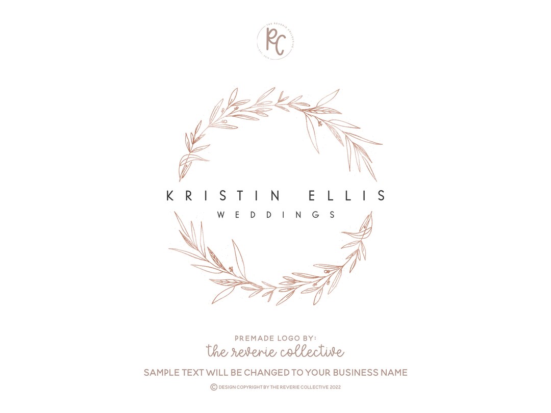 Rose Gold Logo Rustic Logo Circle Logo Photography Logo - Etsy