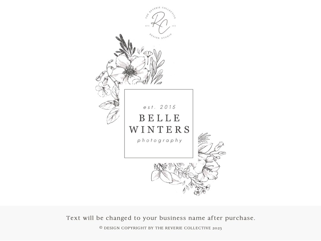 Botanical Logo, Rustic Logo, Farmhouse Logo, Photography Logo ...