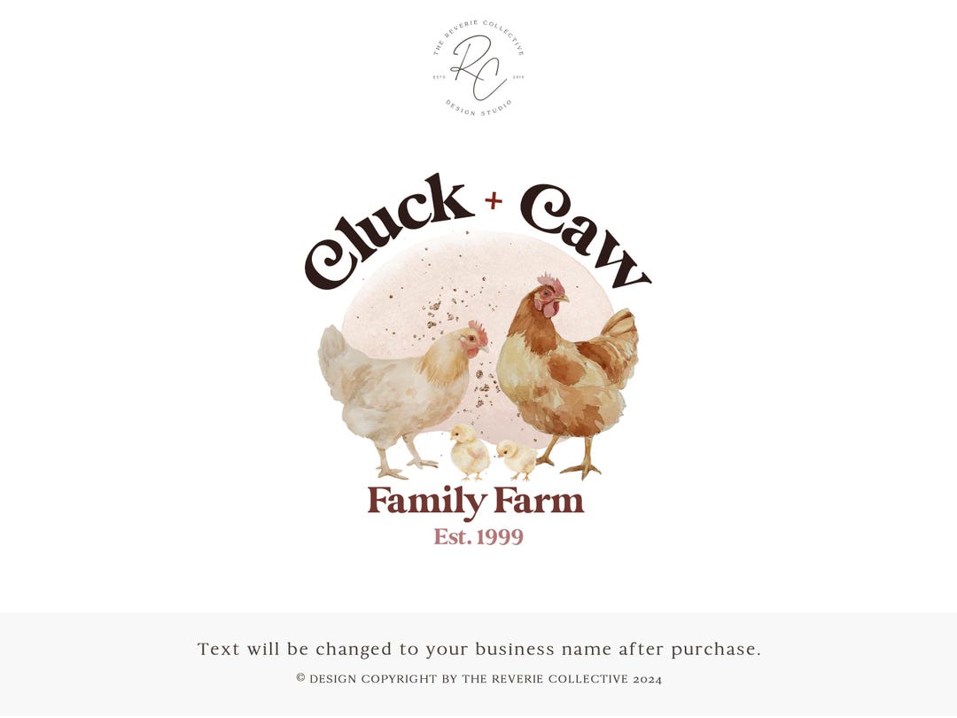 Chicken Farm Logo, Rooster Chicks Logo, Hen Ranch Logo, Rustic ...