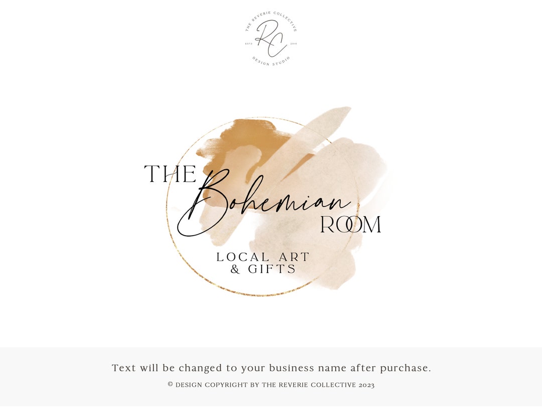 Abstract Boho Logo Design: Premade Modern Bohemian Branding - Etsy