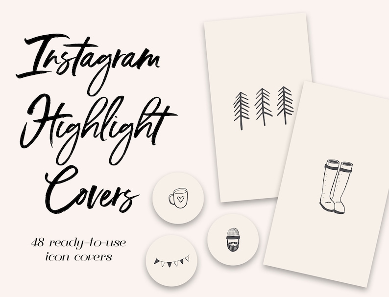 48 Rustic Farmhouse Hand Drawn Instagram Covers Instagram - Etsy