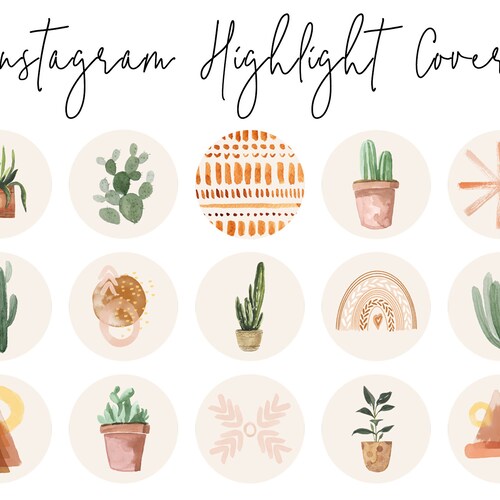 Instagram Story Highlight Icons Watercolor Circles Clipart - Etsy