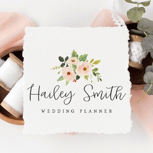 Flower Logo, Rustic Logo, Farmhouse Logo, Photography Logo, Watercolor ...
