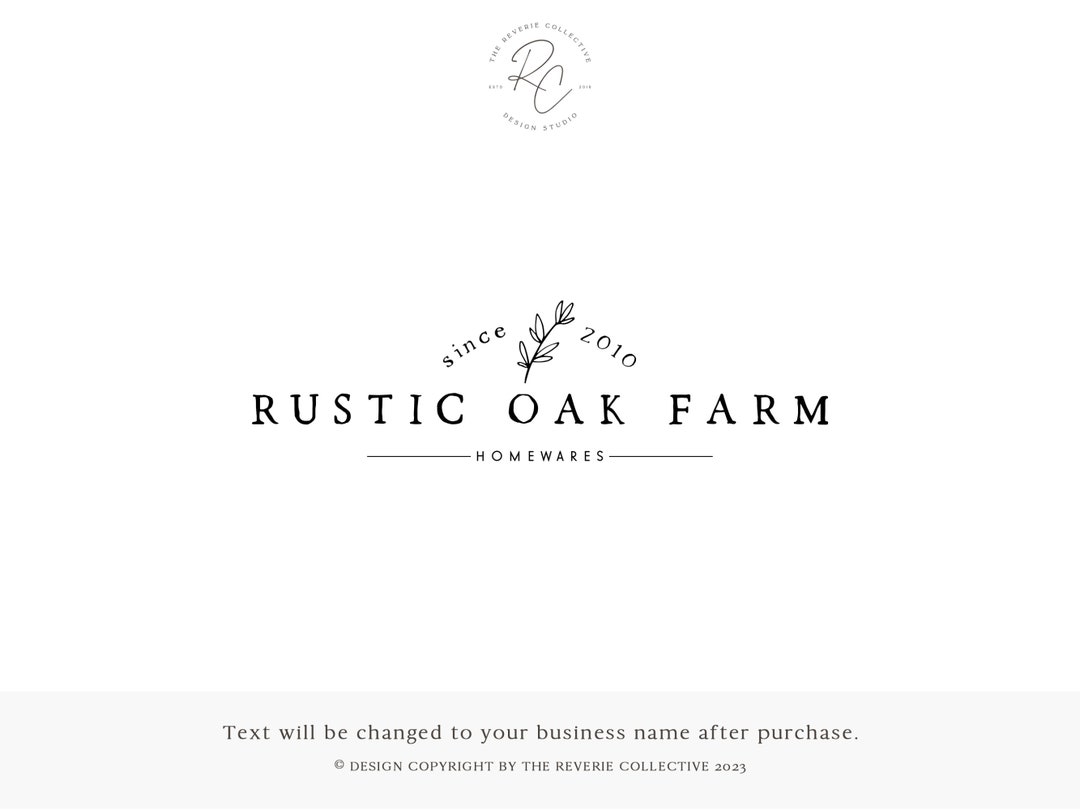 Rustic Floral Branch Logo: Premade Boutique Branding Design - Etsy