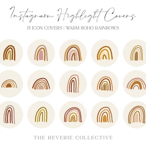 16 Warm Neutral Boho Rainbow Instagram Covers, Instagram Story ...