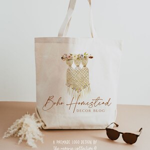 Macrame Logo, Boho Logo, Yarn Weave Logo, Wall Hanging Logo, Watercolor ...