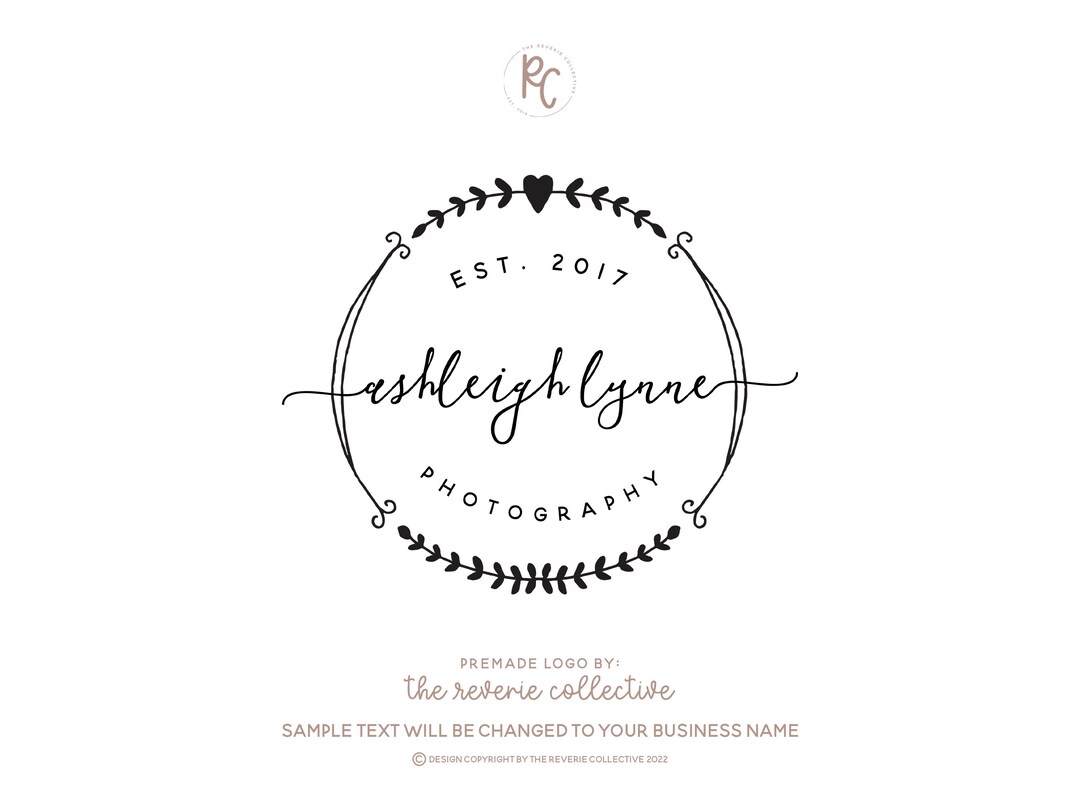 Rustic Floral Logo Hand Drawn Logo Black & White Logo - Etsy