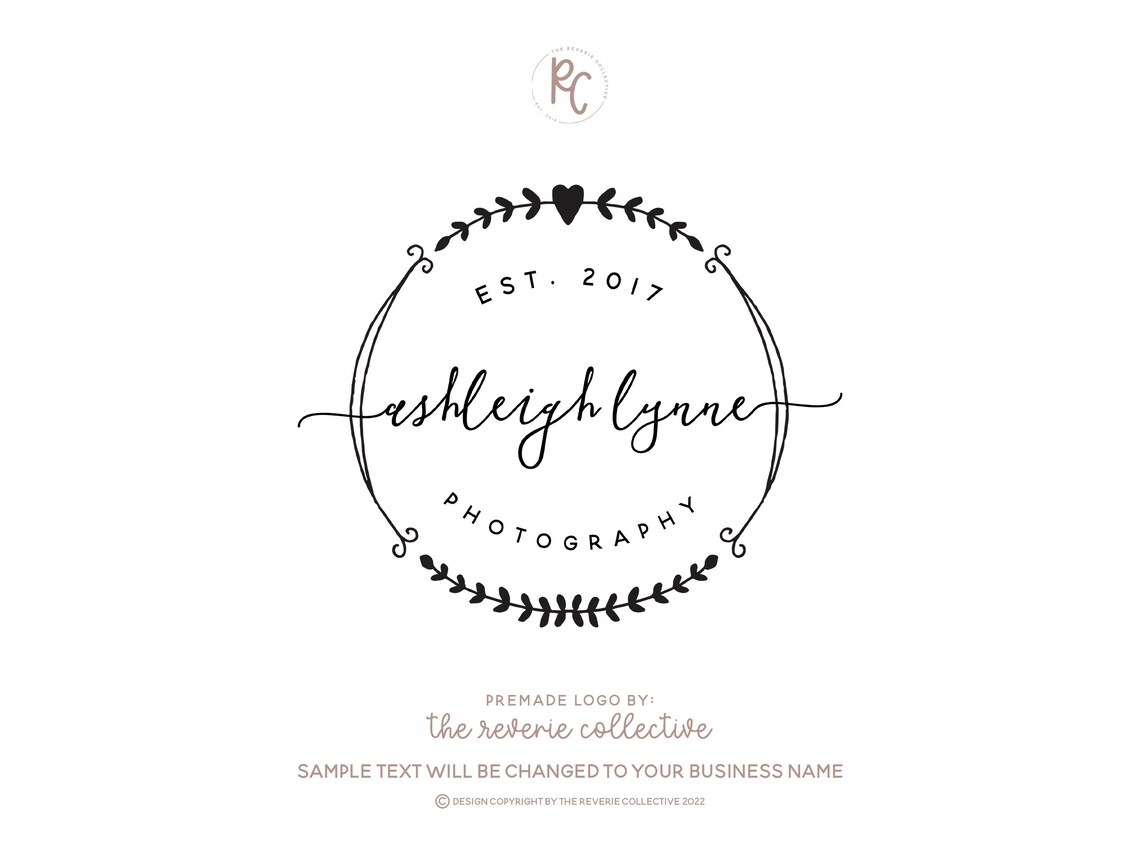 Rustic Floral Logo Hand Drawn Logo Black & White Logo - Etsy