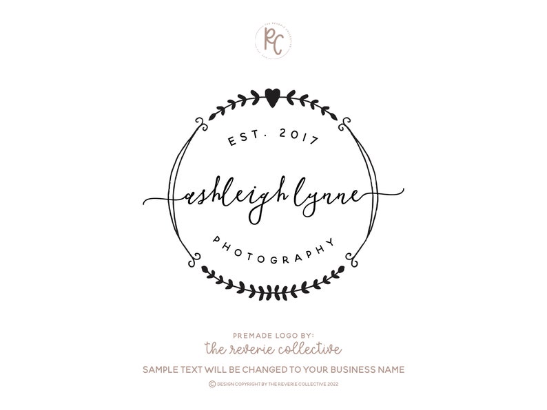 Rustic Floral Logo Hand Drawn Logo Black & White Logo - Etsy