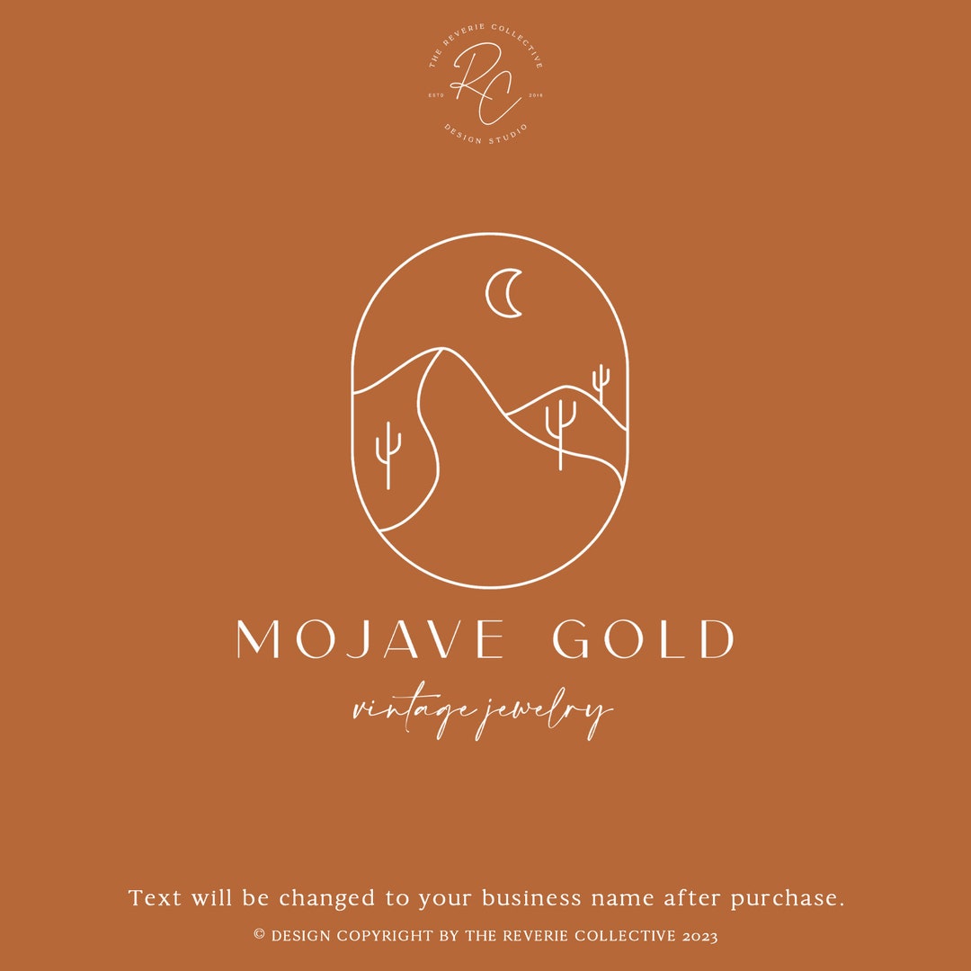 Boho Logo, Desert Logo, Bohemian Logo, Line Art Logo, Moon Logo ...