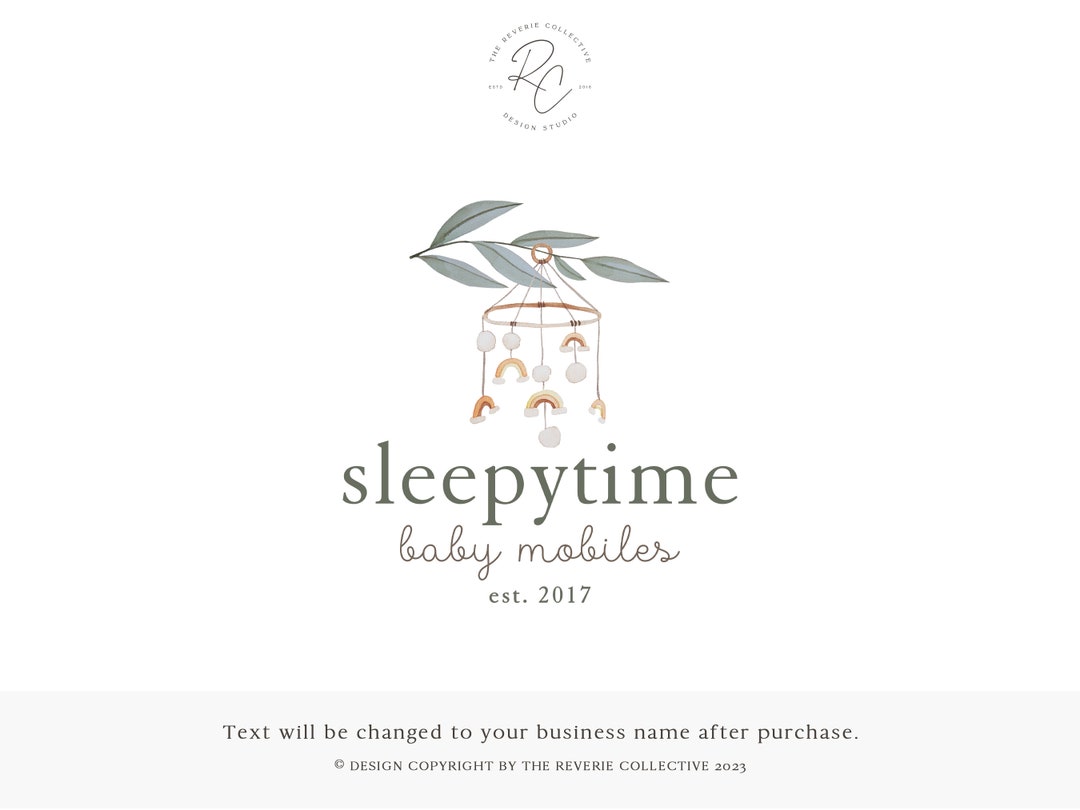 Baby Mobile Logo, Newborn Baby Logo, Nursery Logo, Bohemian Logo, Boho ...