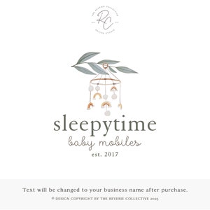 Baby Mobile Logo, Newborn Baby Logo, Nursery Logo, Bohemian Logo, Boho ...