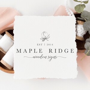 Flower Logo, Rustic Logo, Farmhouse Logo, Photography Logo, Hand Drawn ...
