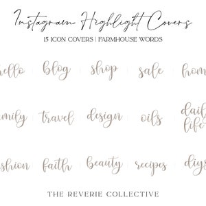 16 Farmhouse Calligraphy Word Instagram Covers, Instagram Story ...
