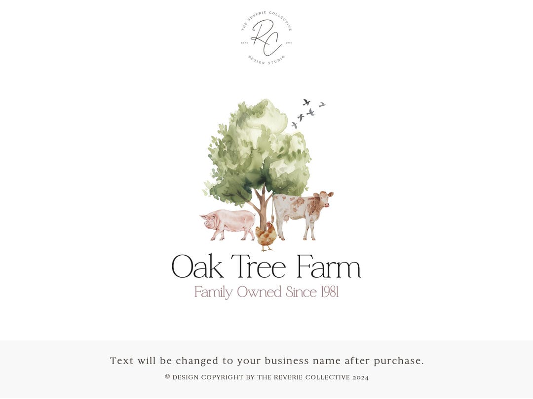 Family Farm Logo, Rustic Homestead Logo, Pig Logo, Cow Logo, Chicken ...