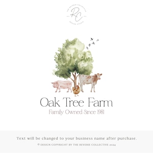 Family Farm Logo, Rustic Homestead Logo, Pig Logo, Cow Logo, Chicken ...