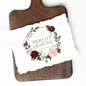 Florist Logo, Watercolor Floral Logo, Wreath Logo, Rustic Farmhouse ...