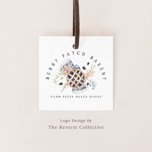 Berry Pie Logo, Home Bakery Logo, Baked Goods Logo, Floral Cottagecore ...