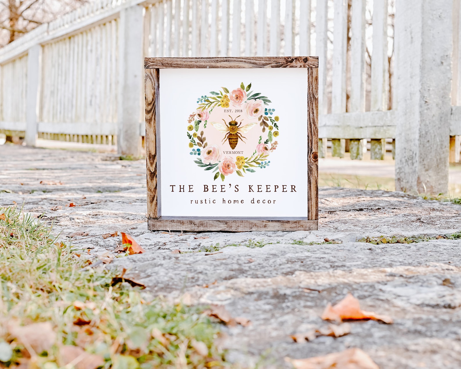 Bee Logo, Watercolor Floral Logo, Bug Logo, Nature Logo, Wreath Logo ...