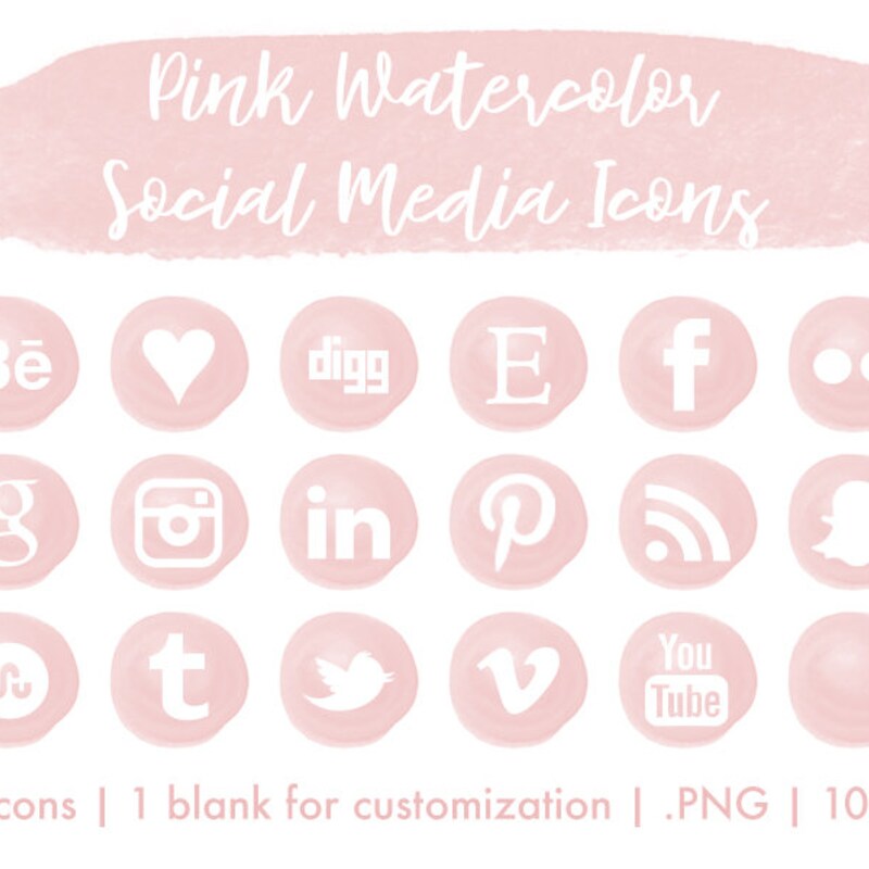 Watercolor Social - Etsy