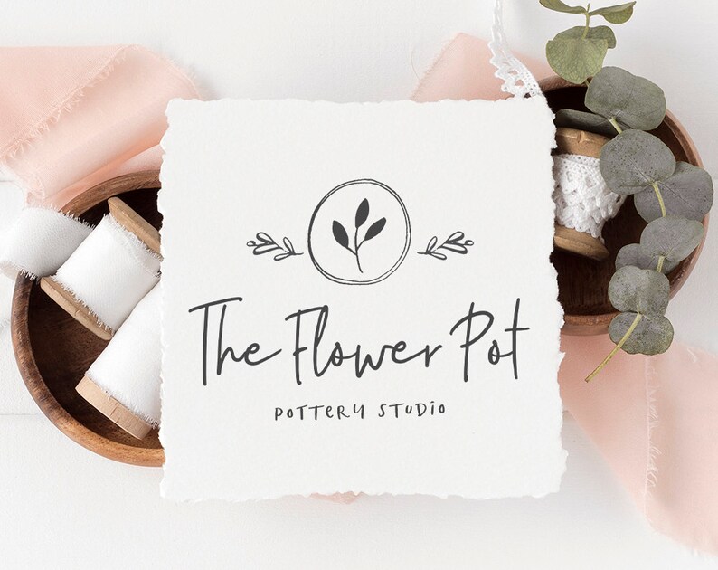 Farmhouse Logo Rustic Logo Leaf Logo Botanical Logo Laurel - Etsy