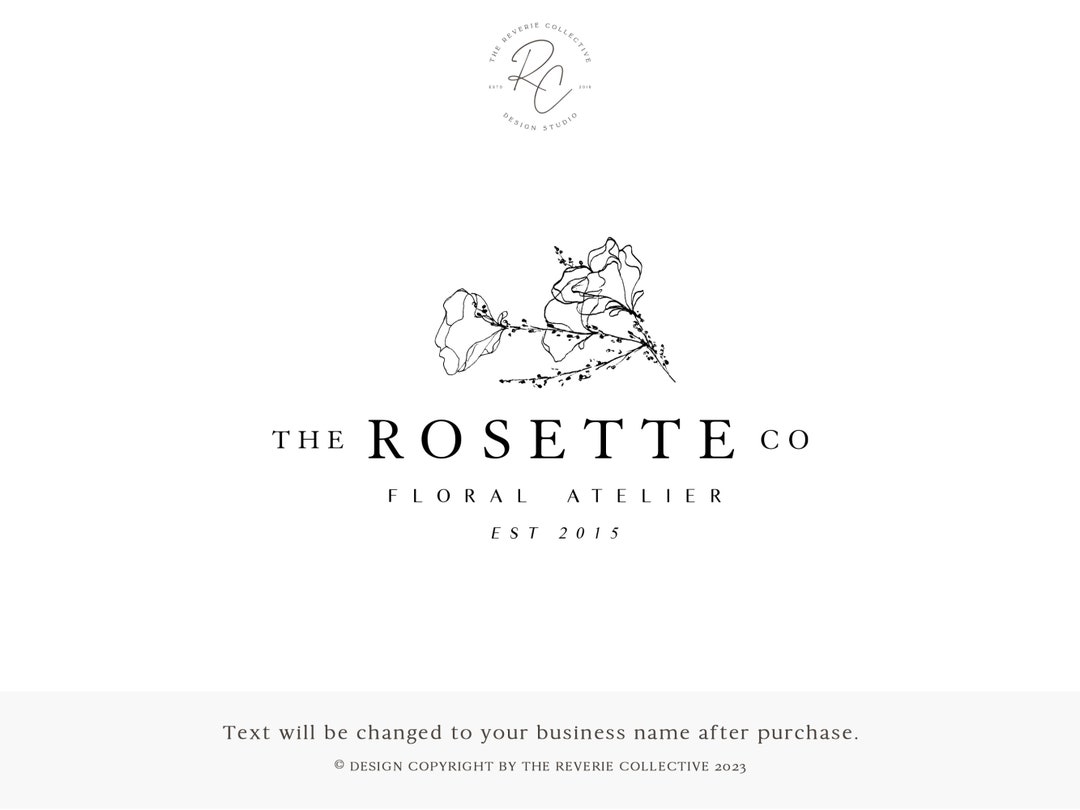 Rustic Floral Premade Logo Design: Boutique Branding - Etsy