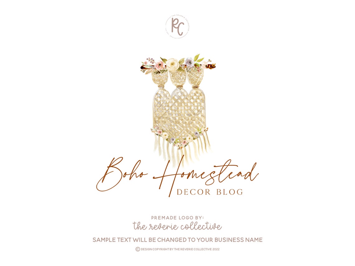 Macrame Logo Boho Logo Yarn Weave Logo Wall Hanging Logo - Etsy