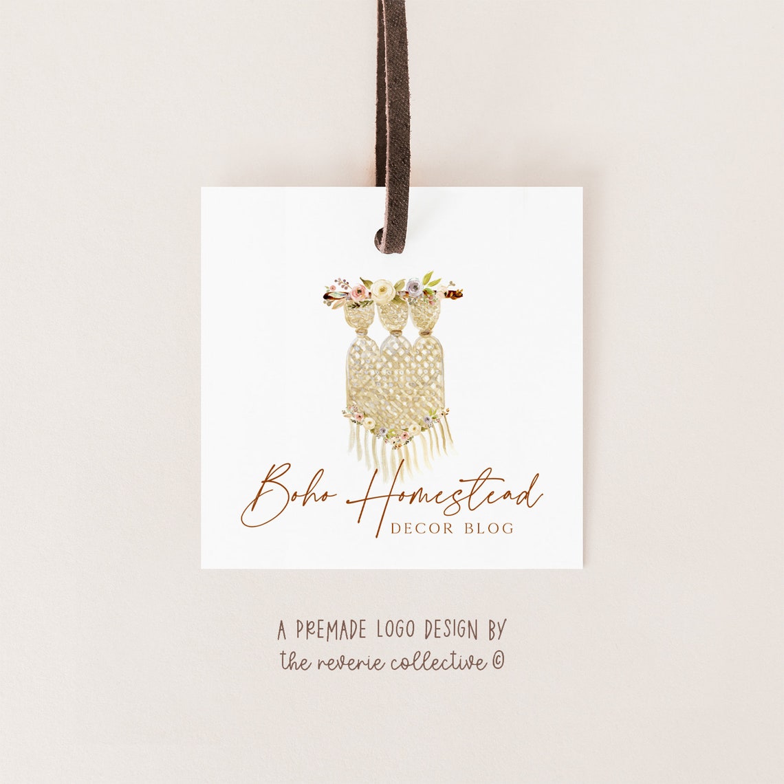 Macrame Logo Boho Logo Yarn Weave Logo Wall Hanging Logo | Etsy