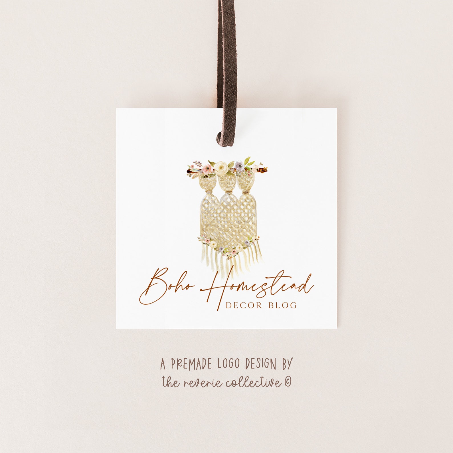 Macrame Logo Boho Logo Yarn Weave Logo Wall Hanging Logo | Etsy