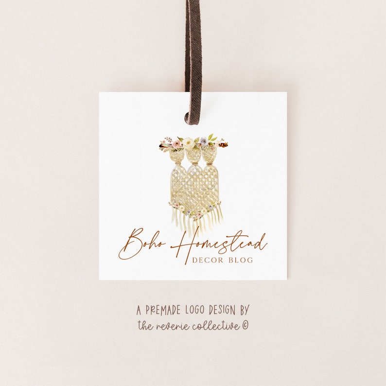 Macrame Logo Boho Logo Yarn Weave Logo Wall Hanging Logo | Etsy