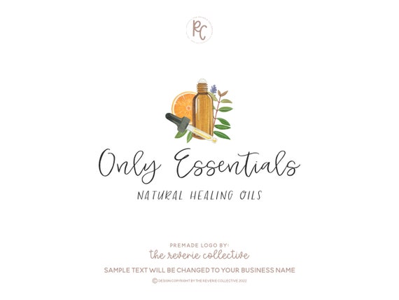 Essential Oil Logo Calligraphy Logo Watercolor Logo Shop | Etsy