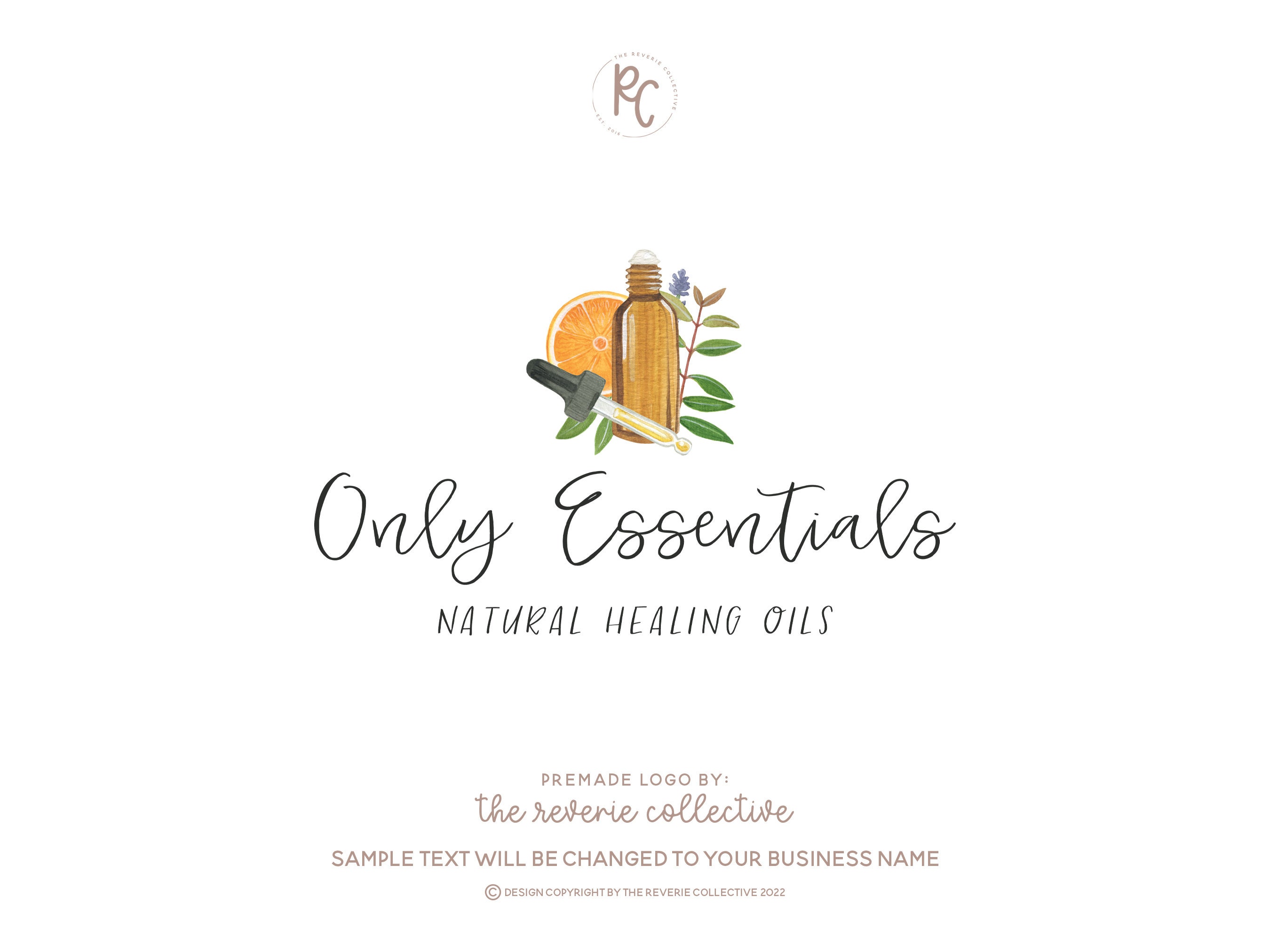 Essential Oil Logo Calligraphy Logo Watercolor Logo Shop | Etsy