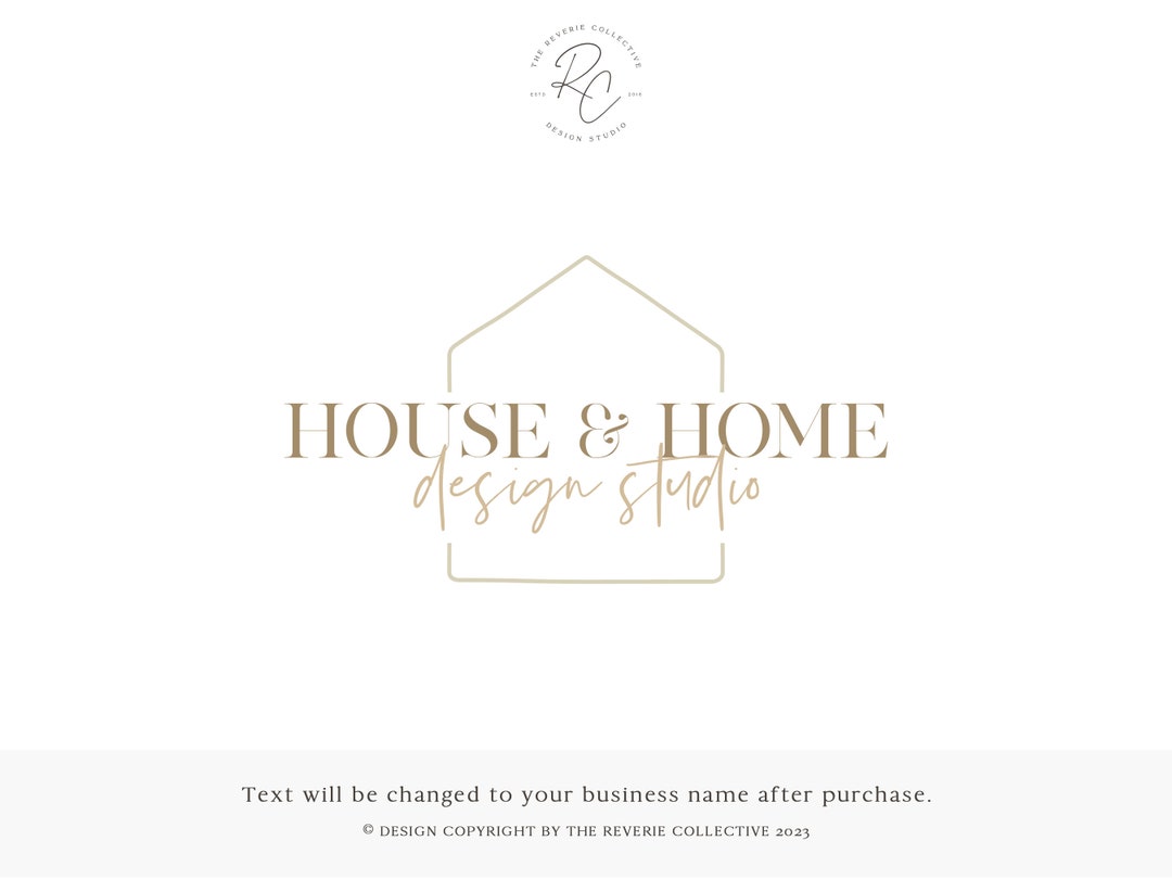 Minimal Boho Line Art House Logo: Premade Realtor Branding - Etsy