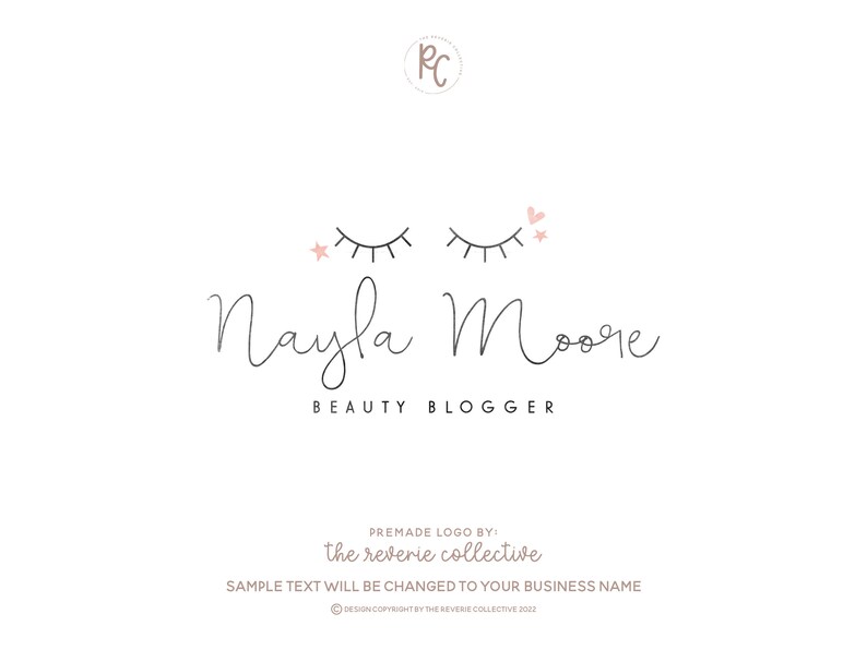 Makeup Artist Logo Beauty Blogger Logo Eyelashes Logo - Etsy