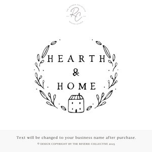 Rustic Floral Logo, Hand Drawn Logo, Black & White Logo, Vintage Logo ...