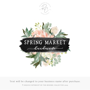 Watercolor Floral Logo, Rustic Logo, Wreath Logo, Photography Logo ...
