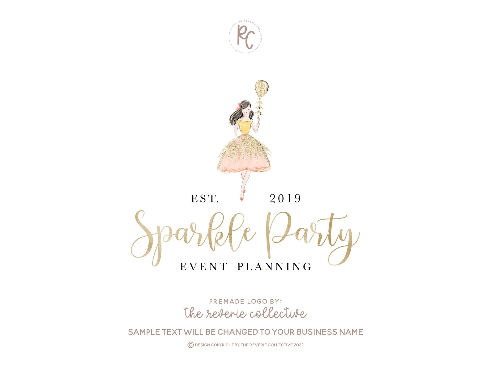 Party Girl Logo Event Planner Logo Wedding Logo Beauty - Etsy