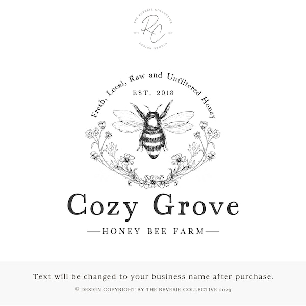 Flower Bee Logo - Etsy