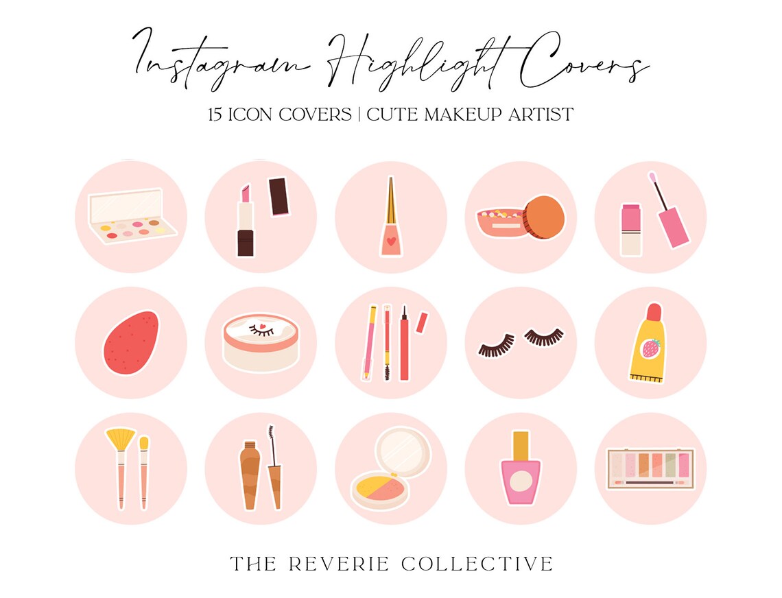 Cute Makeup Artist Instagram Highlight Icons, App Icons (digital ...