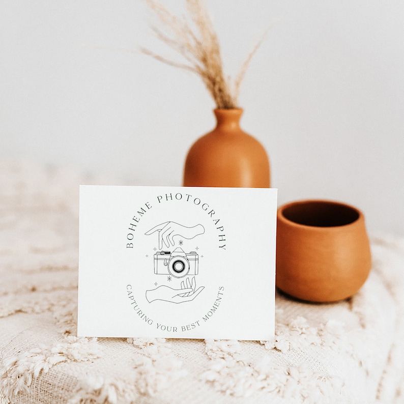 Photography Logo Camera Logo Boho Logo Minimal Logo Hand | Etsy