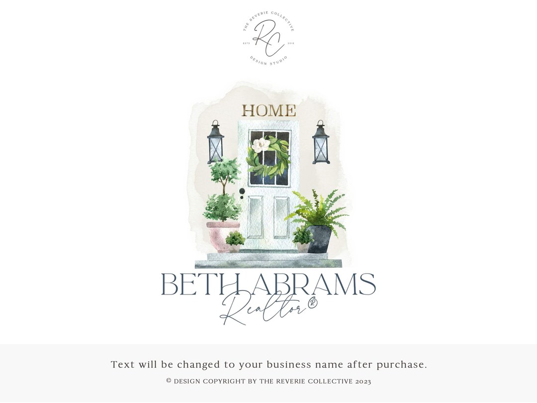 Watercolor Front Porch Logo: Modern Farmhouse Premade Logo Design - Etsy