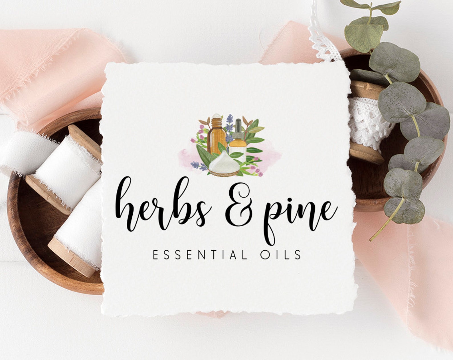 Essential Oil Logo Calligraphy Logo Watercolor Logo Shop - Etsy