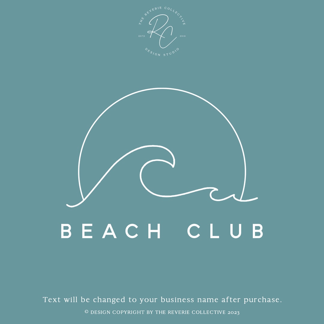 Line Art Wave Logo: Boho Minimalist Premade Design - Etsy