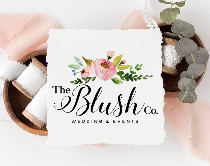 Watercolor Floral Logo Florist Logo Event Planner Logo | Etsy