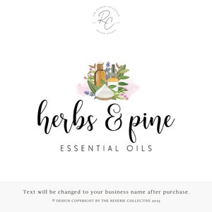 Essential Oil Logo Calligraphy Logo Watercolor Logo Shop - Etsy