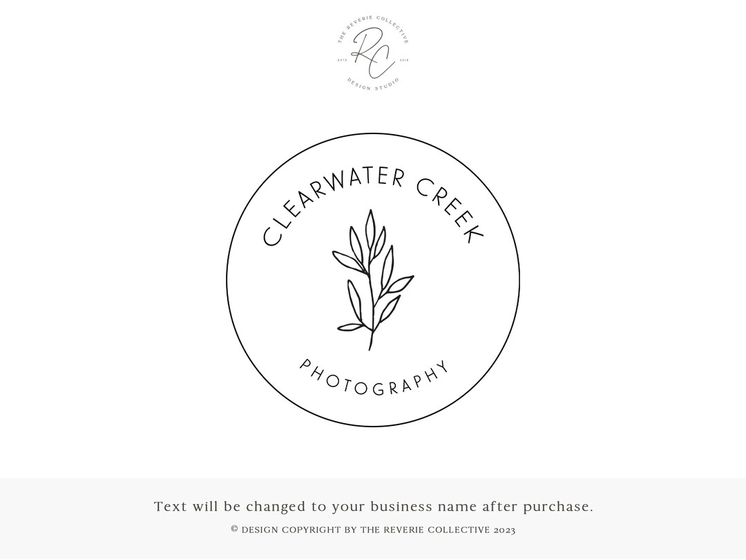 Rustic Logo, Hand Drawn Logo, Black and White Logo, Round Logo ...