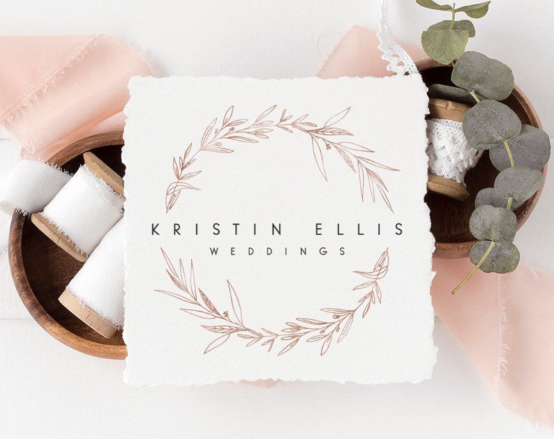 Rose Gold Logo Rustic Logo Circle Logo Photography Logo - Etsy