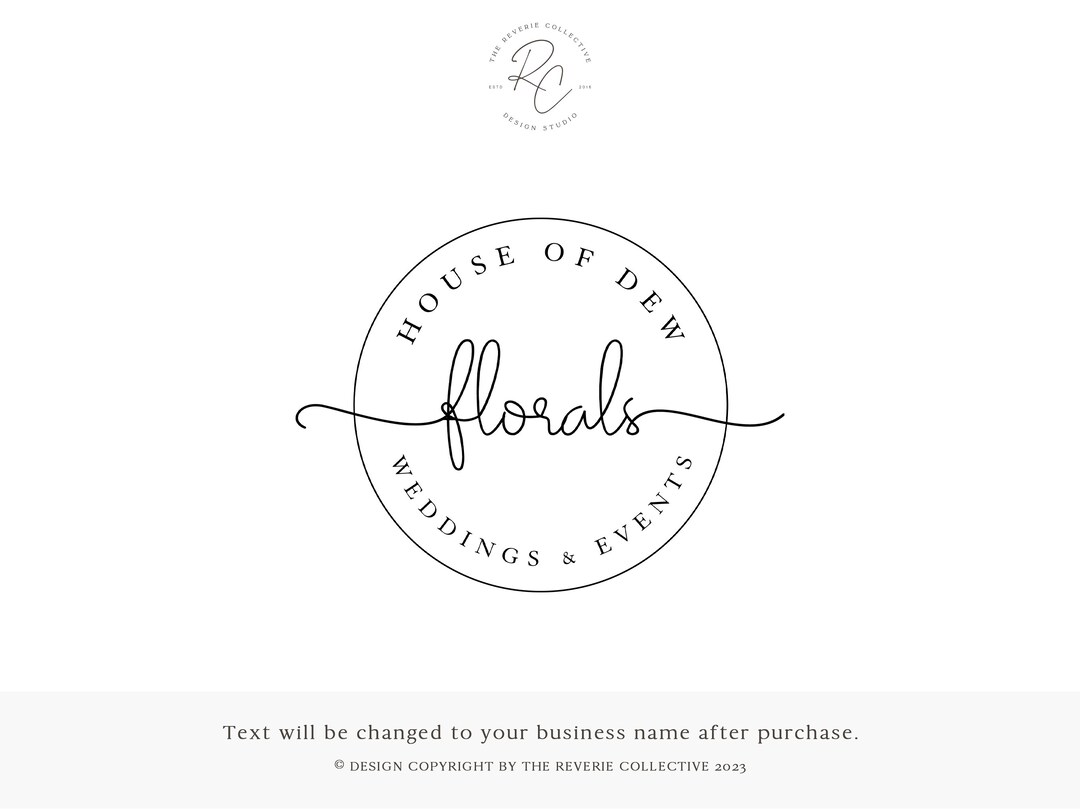 Premade Signature Stamp Logo: Round Calligraphy Design - Etsy UK
